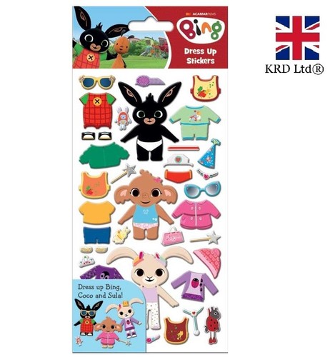 BING DRESS UP STICKERS Reusable Dressing Doll Sula Party Bag Filler ...