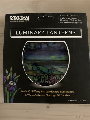 Modgy Lumizu Collapsible 4pc Luminary Lantern Set Louis C. Tiffany Iris ...