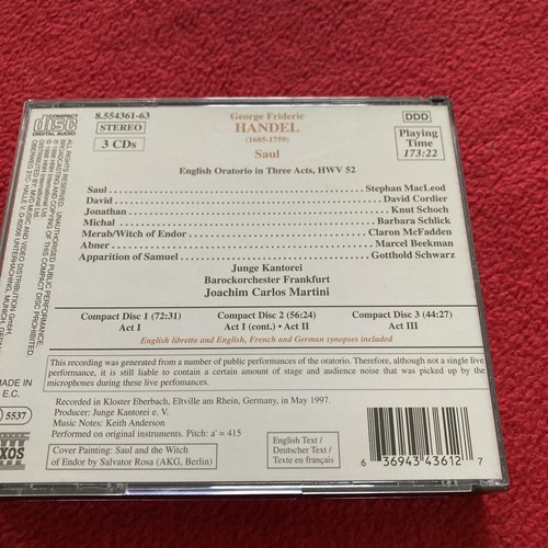 Handel: Saul von G. F. Handel (CD) 03787 636943436127 | eBay