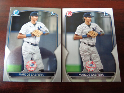 2023 Bowman Chrome & Paper Marcos Cabrera #BCP-46 1st Year RC Lot of 2-YANKEES | eBay