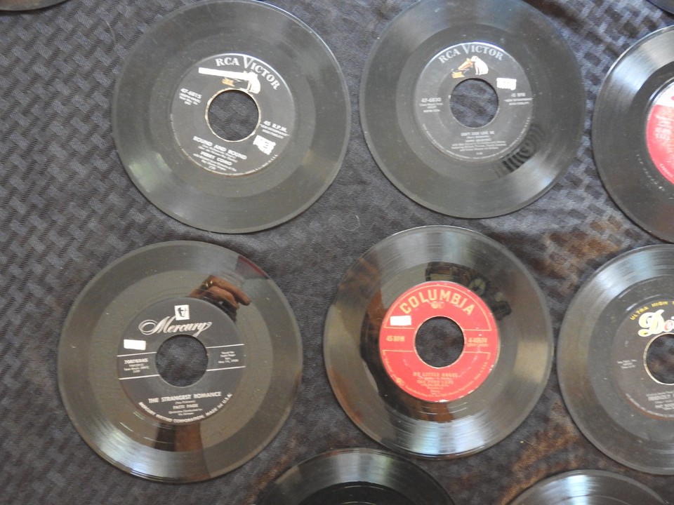Large Lot 45 Vintage 45 RPM Records 1950s 1960s Elvis Odd-Ball Labels w ...