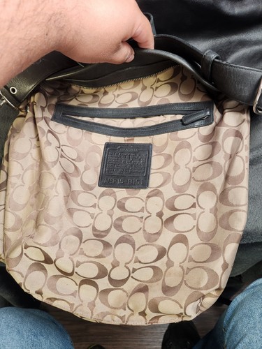 Coach Vintage Legacy Duffel Bucket Shoulder Hobo Bag Black Leather F1S ...