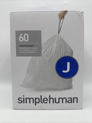 Simplehuman CODE J Custom Fit Bin Liners 60 PACK Brand New 838810017556| eBay