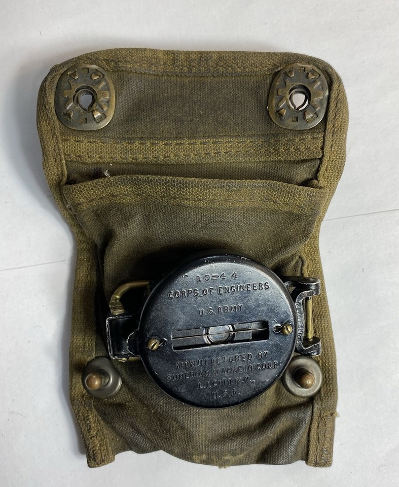 WW2 U.S. ARMY CORPS OF ENGINEER COMPASS Used W/POUCH G-12 Named ...