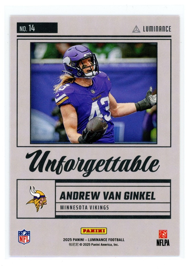 2025 Panini Luminance Andrew Van Ginkel Unforgettable Platinum 1/1 ...