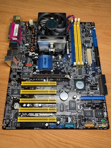 ASUS K8V SE Deluxe ATX Motherboard AMD 754 Socket w AMD CPU & Heatsink ...