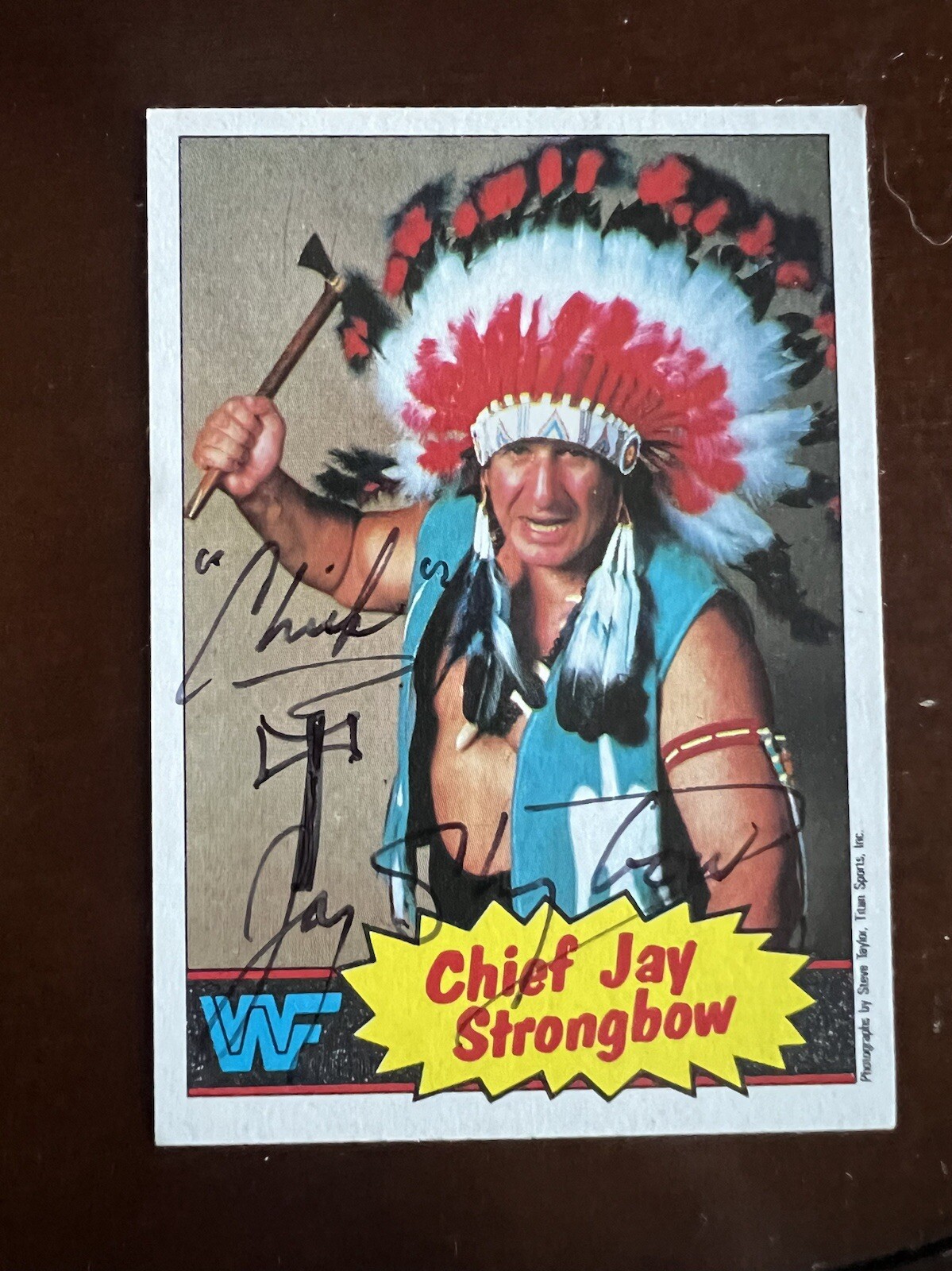 Chief Jay Strongbow “Died 2012” Signed Autograph 1985 Topps WWF Card ...