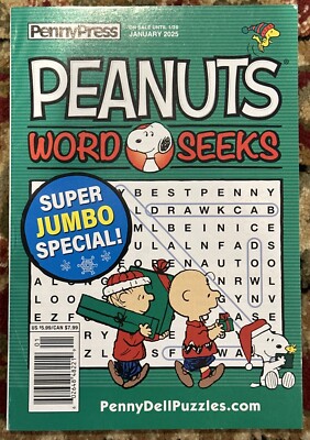 Peanuts Snoopy Word Seeks Puzzles Book by Penny Press January 2025 | eBay