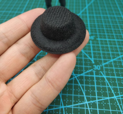 1/12 Scale Black Topper Hat Black Cowboy Hat for 6'' Action Figure Doll ...