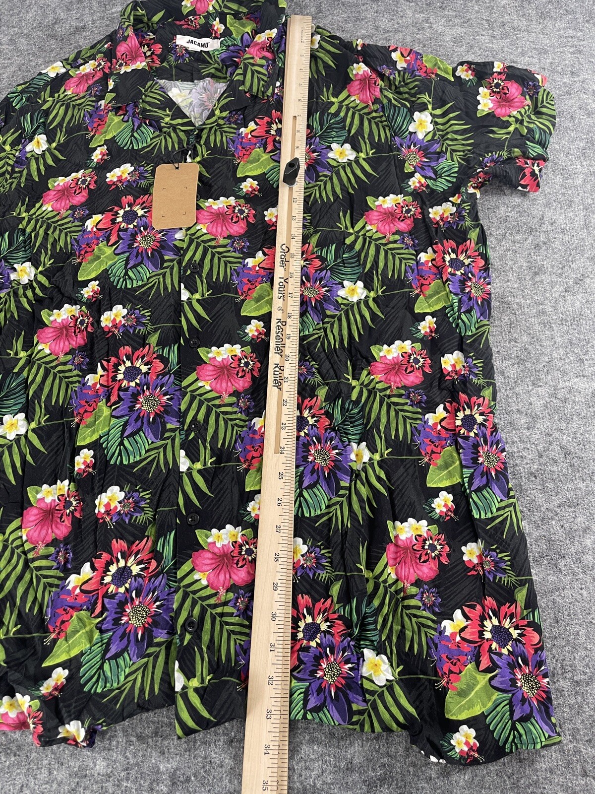 Jacamo Shirt Men’s 3XL Button Up Floral Viscose Hawaiian Short Sleeve ...