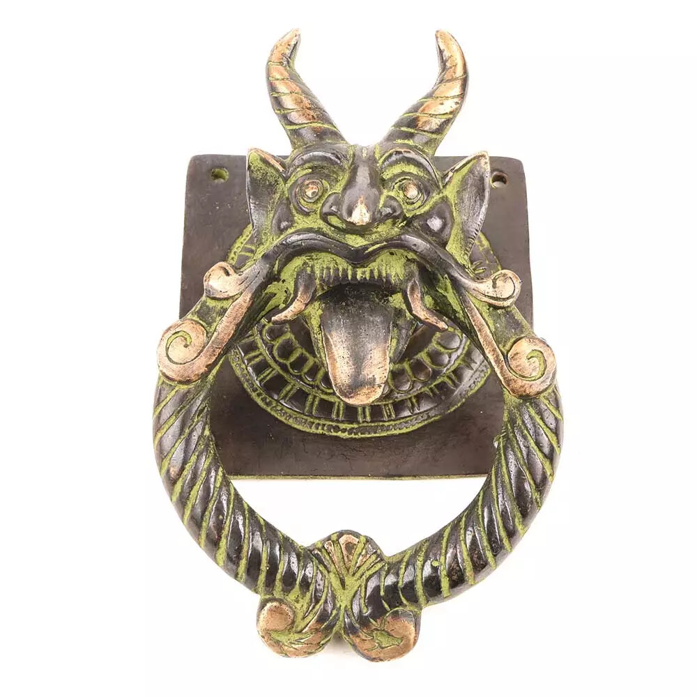 Brass Bronze Demon Devil Door Knocker Handmade Front Doorbells 7.3 ...