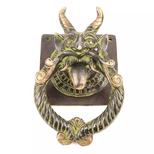 Brass Bronze Demon Devil Door Knocker Handmade Front Doorbells 7.3 ...