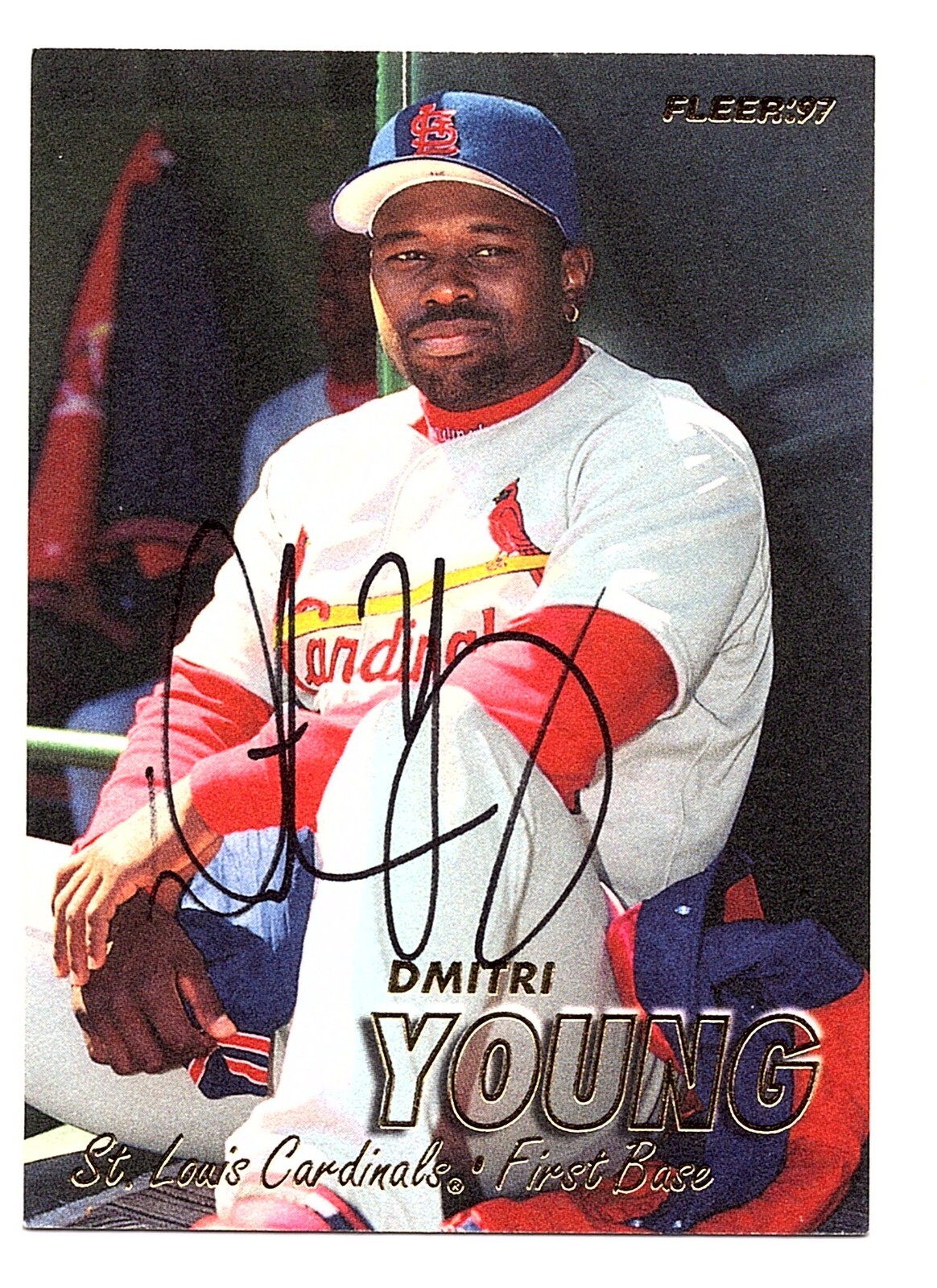 Dmitri Young Autograph On A 1997 Fleer - St. Louis Cardinals | eBay