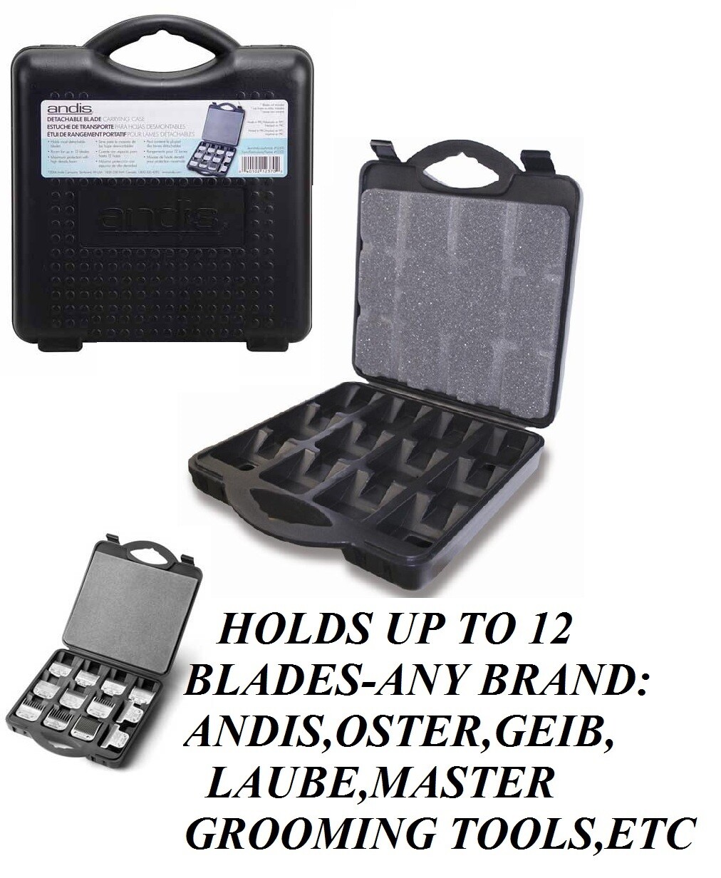 ANDIS CLIPPER BLADE Protective Storage CASE Tote*Also For Oster,Geib ...