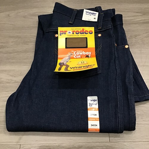 NWT Wrangler Pro Rodeo 13MWZ Cowboy Cut Men's Size 34X34 Blue Rigid ...