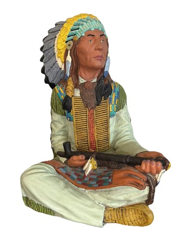 Native American Indian Chief Statue Figure Peace Tribal Colorful ...