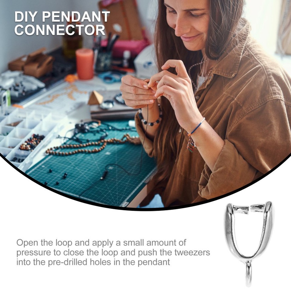 80 pcs Alloy DIY Clip Clasp Bead Bail Pendant Connectors Pendant Clip ...