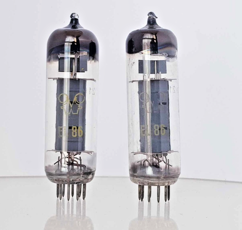 2 x EL86 RFT MATCHED PAIR Power Pentode TUBES 6CW5 CV5094 FOIL GETTER ...
