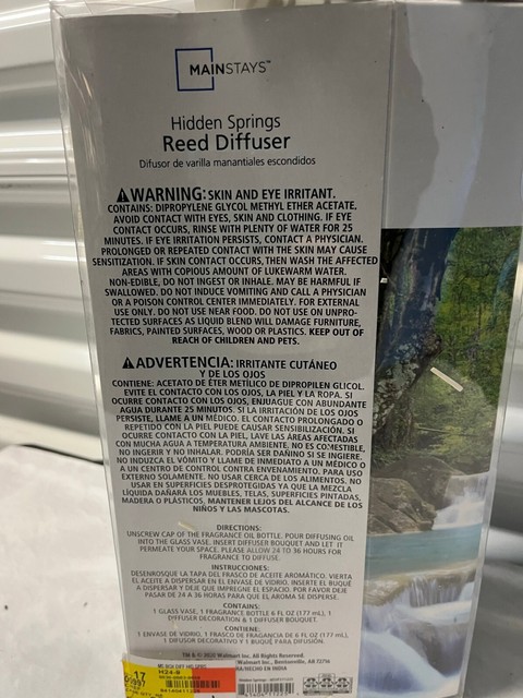 Mainstays Highly Fragranced Reed Diffuser Hidden Springs MSSP211225 for ...