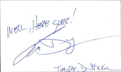 Timothy Stickney Actor Cop Land Signed 3" x 5" Index Card | eBay