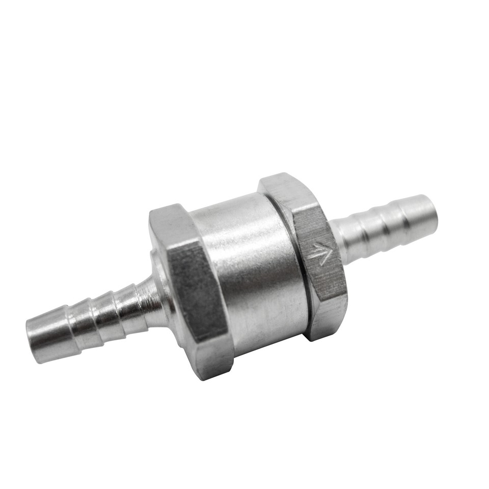 1x 6mm 1/4" Fuel Line One Way Non-Return Aluminium Check Valve Petrol ...