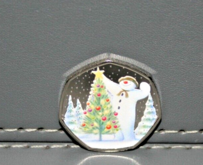 2024 SNOWMAN 50p decal coloured coin | eBay UK