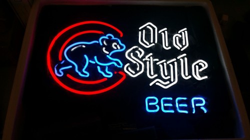 Chicago Cubs Old Style Beer 20"x16" Neon Light Sign Lamp Night Club ...