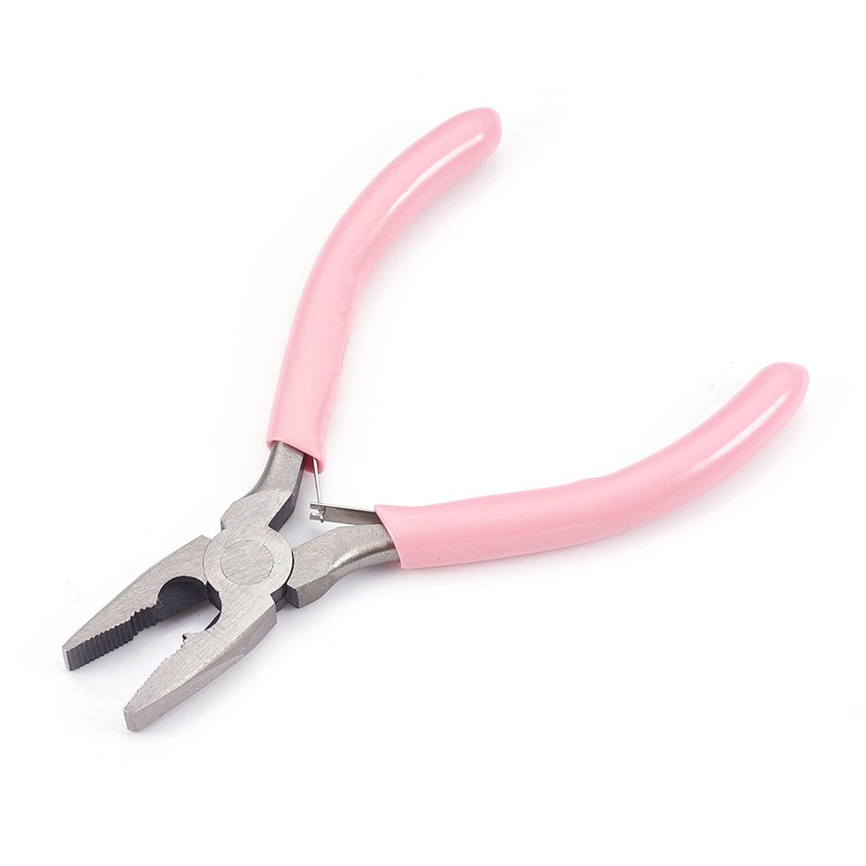 Multi-Purpose Carbon Steel Jewelry Pliers Pink Handle Strong Beading ...
