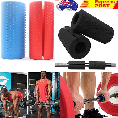 Thick Barbell Silicone Grips Gym Arm Wrap Bar Dumbbell Weightlift Anti ...