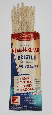 VINTAGE ORIGINAL BRYCO REAM-N-KLEAN BRISTLE SUPER ABSORBENT PIPE ...