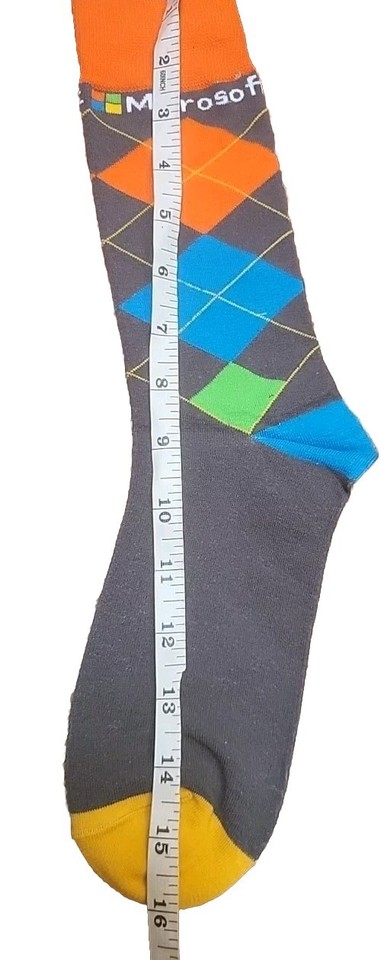 MICROSOFT Colorful Orange/Blue Socks Employee Work Gym NEW! | eBay