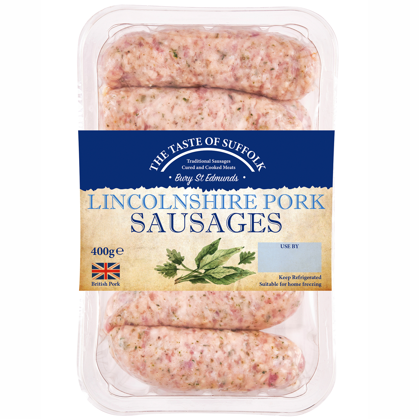 Taste of Suffolk Lincolnshire Pork Sausages - unit | 1x400g | Free ...