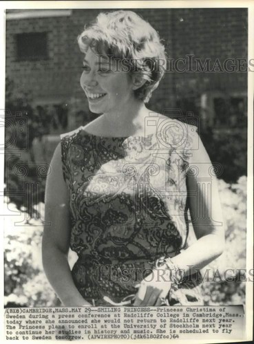 1964 Press Photo Princess Christina of Sweden at Radcliffe College in ...