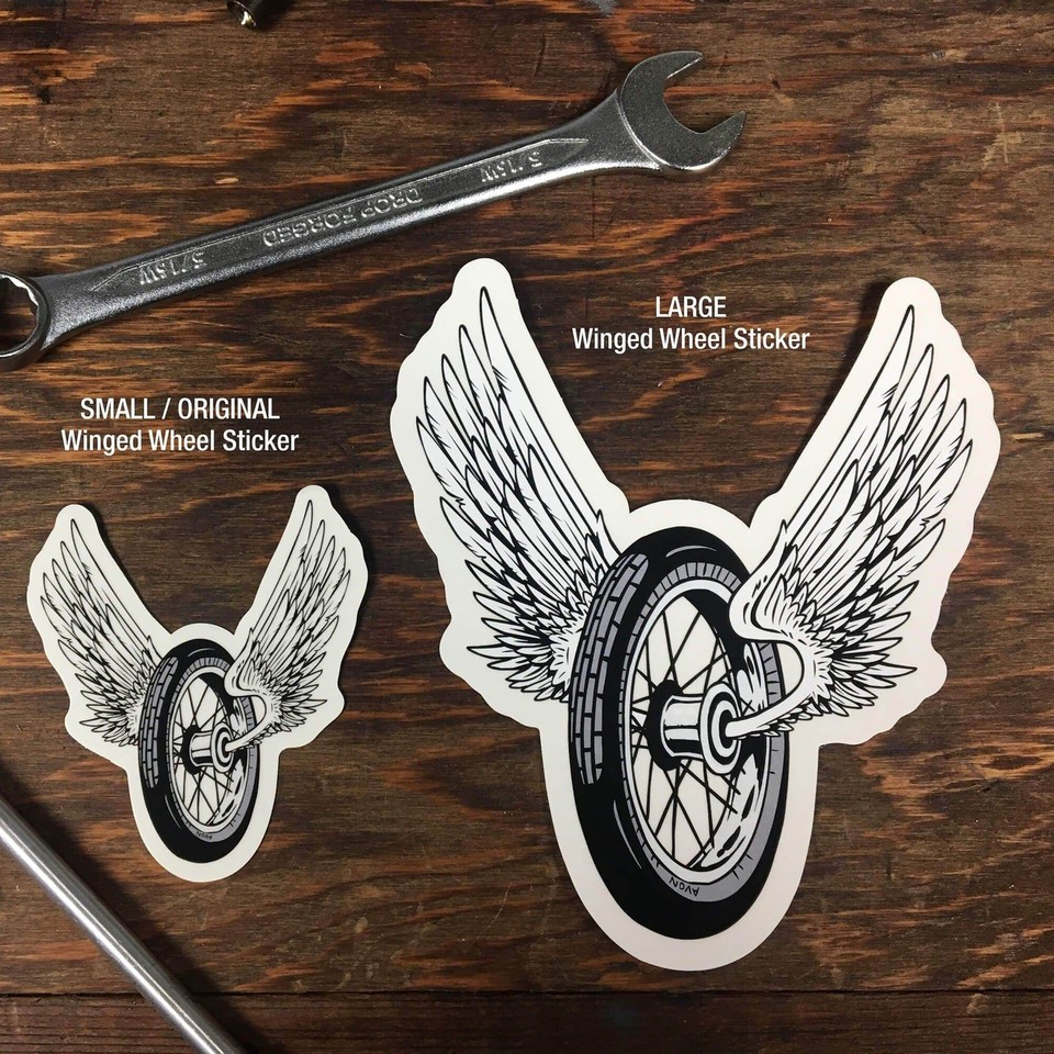 Lowbrow Customs Winged Wheel Sticker | eBay