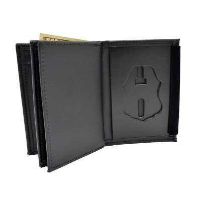 CBP Customs Border Patrol Badge Wallet Police 2 ID Leather Mens Black ...