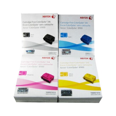 4PK Genuine Xerox 8900 6X Black & Color ColorQube Solid Ink Toner ...
