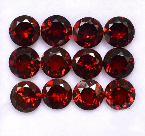 Natural Red Garnet Table Cut Round Shape Briolette Loose Gemstone, 2 ...