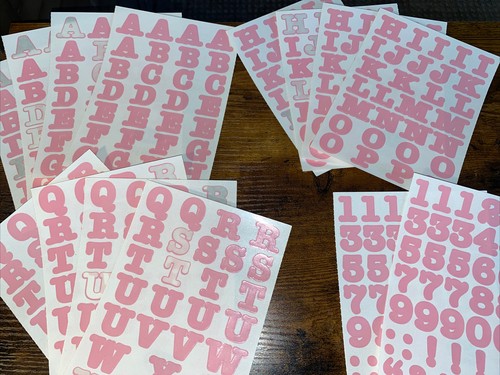 Creative Memories BOLD ABC 123 Stickers Baby Pink Numbers Alphabet Lot ...