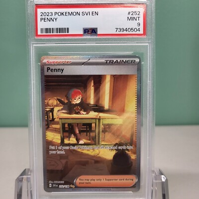 🔥2023 Pokémon TCG Scarlet and Violet Penny 252/198 Trainer PSA 9 MINT ...
