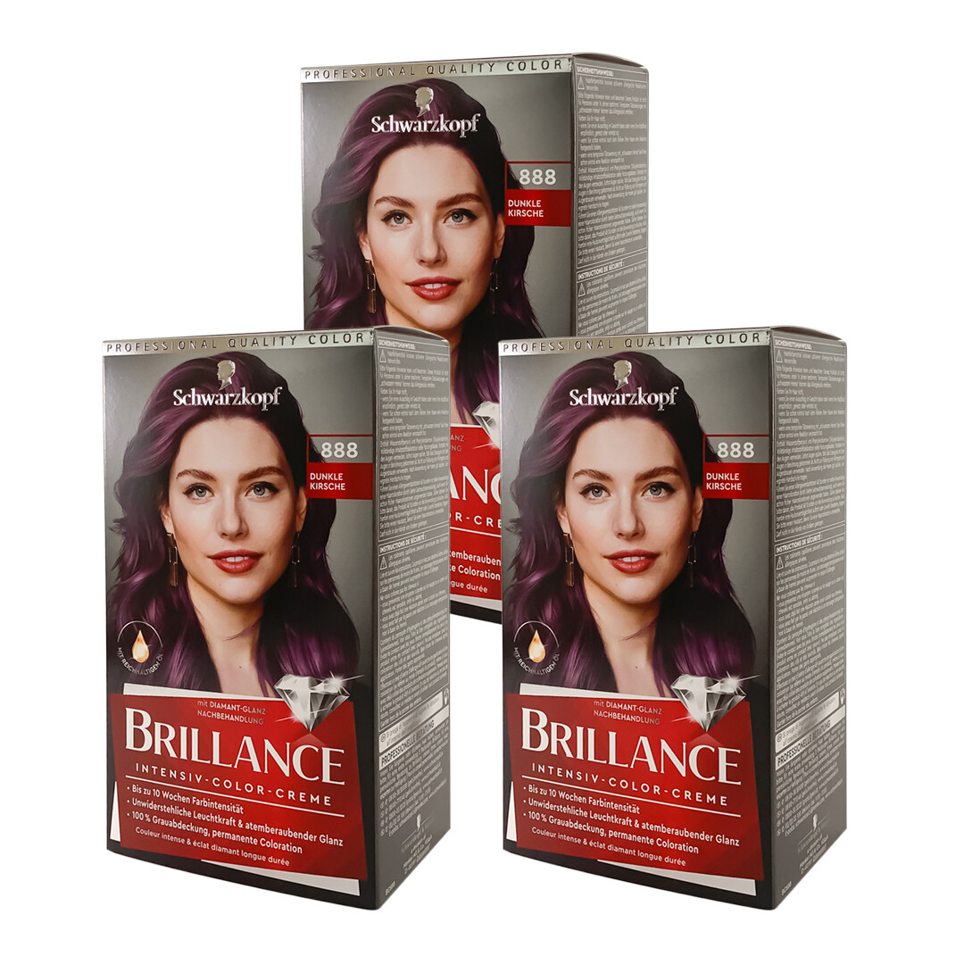 3x Schwarzkopf Brillance Intensiv Color Creme Haarfarbe (3x160ml) | eBay