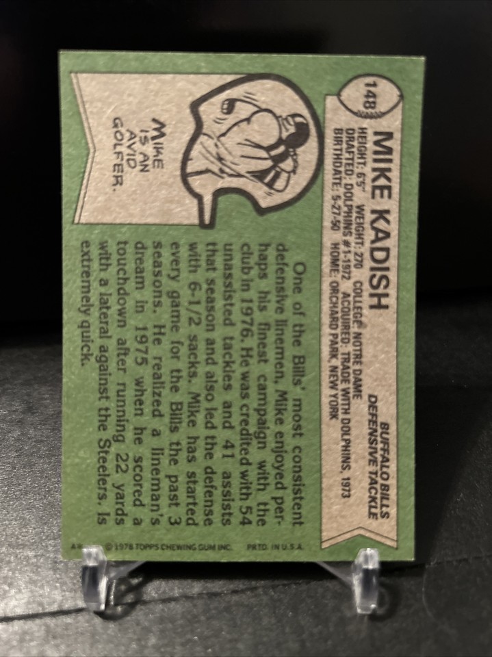 1978 Topps Mike Kadish Buffalo Bills #148 | eBay