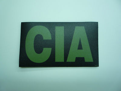 CIA OD GREEN ON BLACK PCX PATCH PAIR 3.5" x 2" WITH VELCRO® BRAND ...