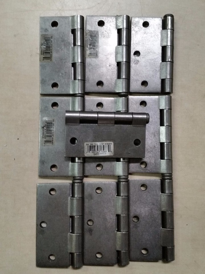 110 Pk - Steel 3.5" Wide X 3.5" High Removable Pin Broad Hinge N139873 ...