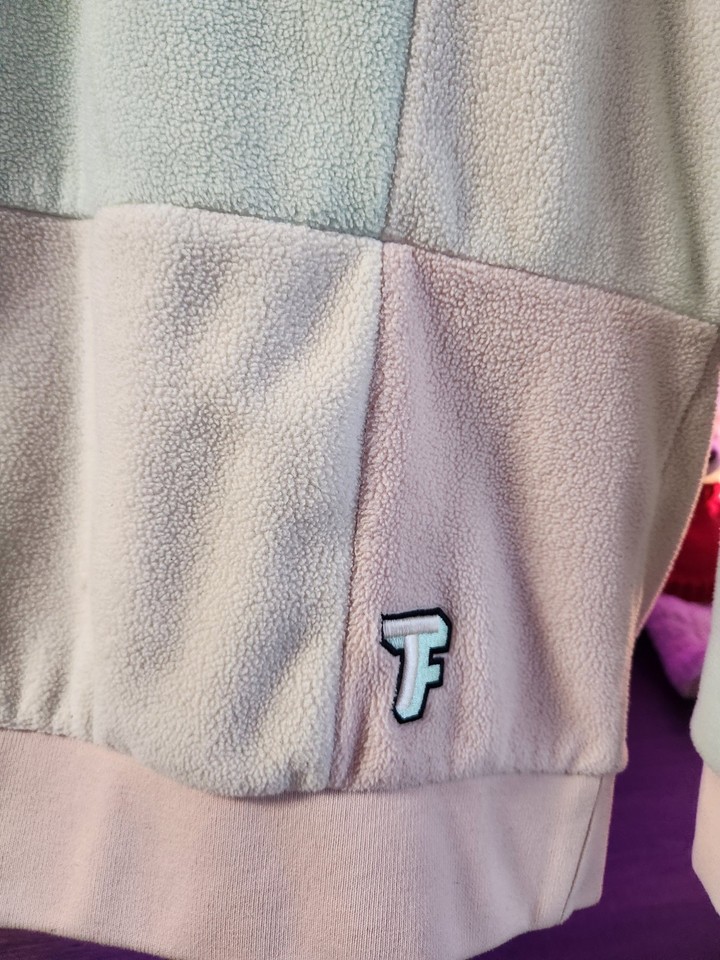 Teddy Fresh Pastel Colors Full Zip Fleece Jacket Sz Medium Color Block ...