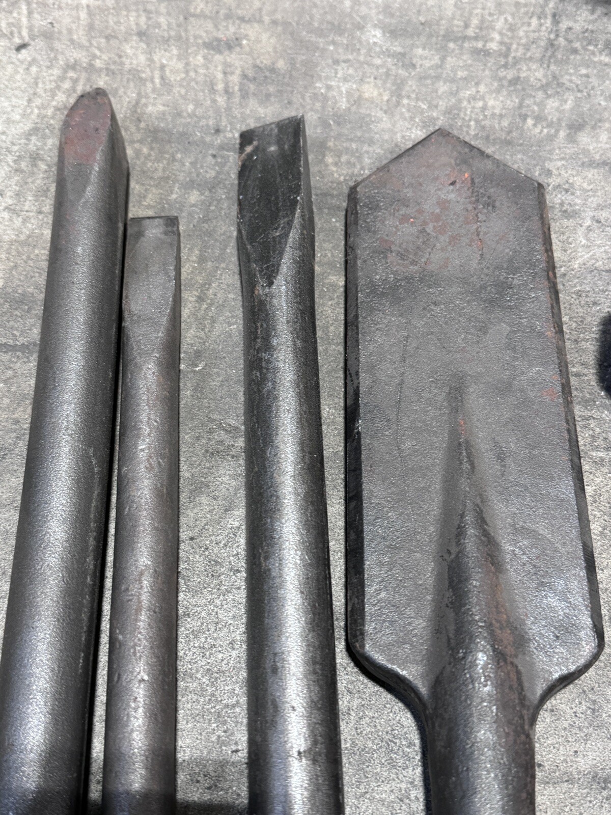 Pneumatic Clay Digger Tool 3/4" x 3/4" Square Shank 6pc Mixed Chisel Set | eBay