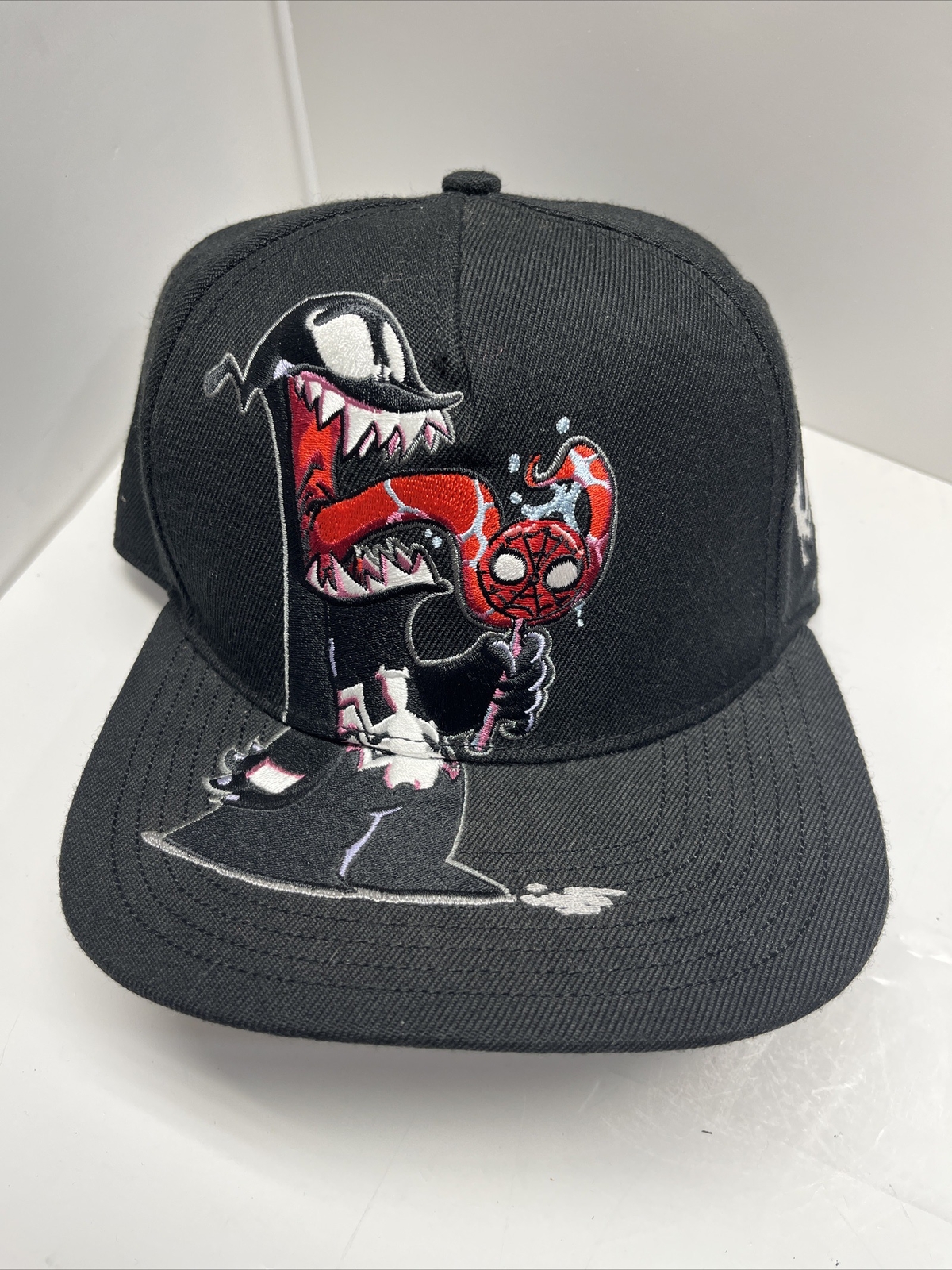 Marvel Venom Spider-Man Snapback Hat Bioworld Black A… - Gem
