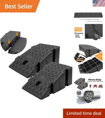Dual Height Heavy-Duty Curb Ramp Set – 2 Pack, Supports Motorcycles ...