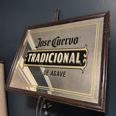 1980s Vintage Mirrored Bar Sign with Wooden Frame | eBay