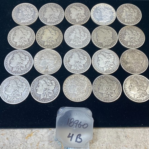 20 - 1896 O $1 MORGAN SILVER DOLLAR FULL ROLL NICE GROUP SEMI KEYS NO ...