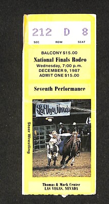 DECEMBER 9, 1987 NATIONAL FINALS RODEO, LAS VEGAS TICKET STUB | eBay